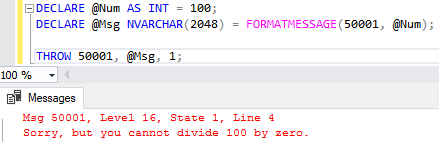 THROW Statement Usage – Chad Callihan