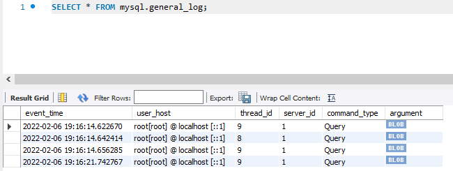 Enabling MySQL General Query Log – Chad Callihan