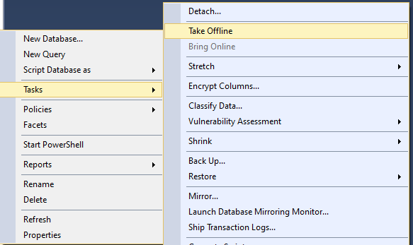 Dropping Offline Databases – Chad Callihan